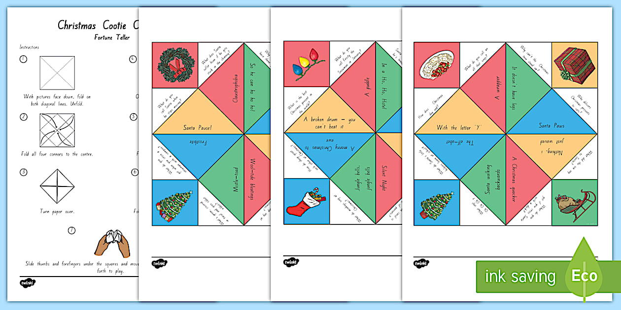 Christmas Fortune Teller | Christmas Craft | Primary Twinkl