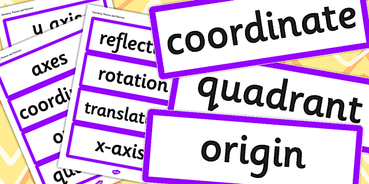 Grade 6 2014 National Curriculum Geometry Position and Direction Vocabulary