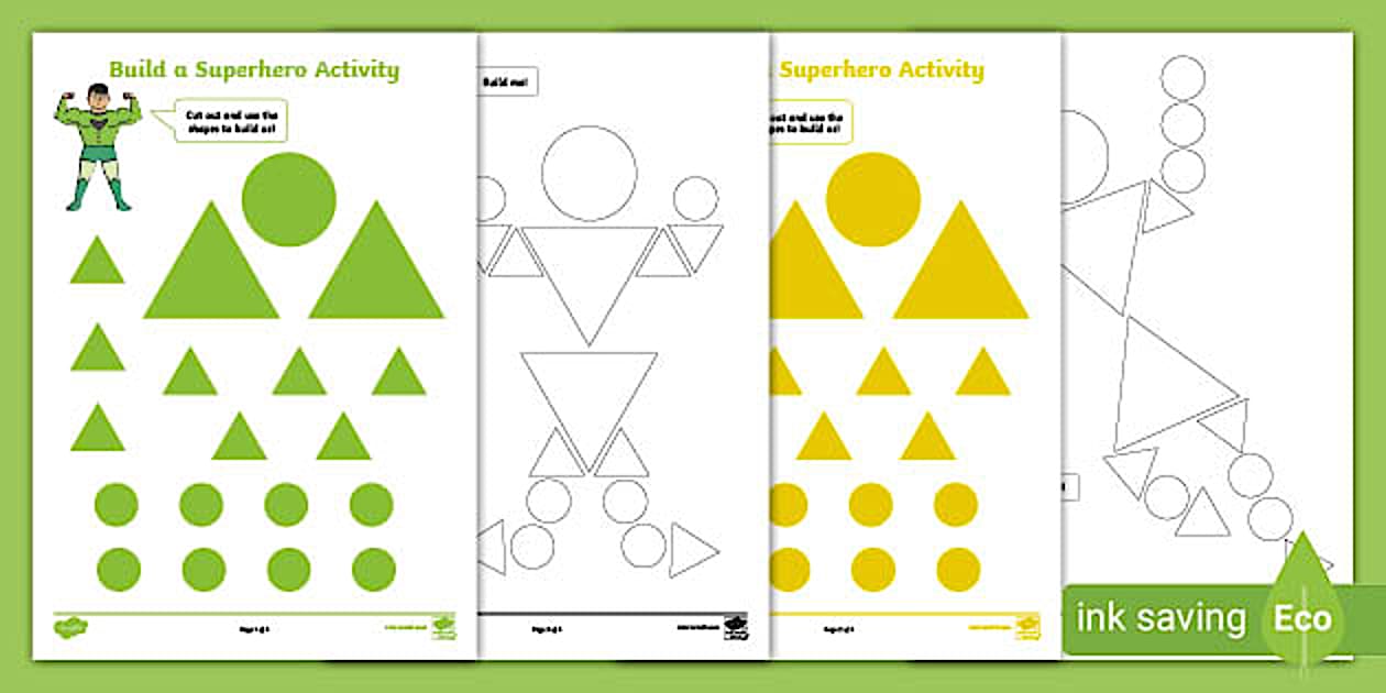 👉 Circles and Triangles EYFS | 2D Shape Superhero Activity