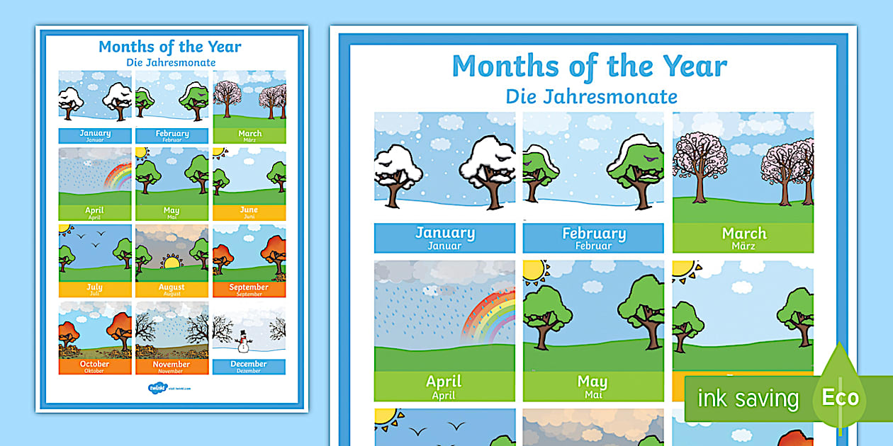 Months of the Year Poster English/German (Teacher-Made)