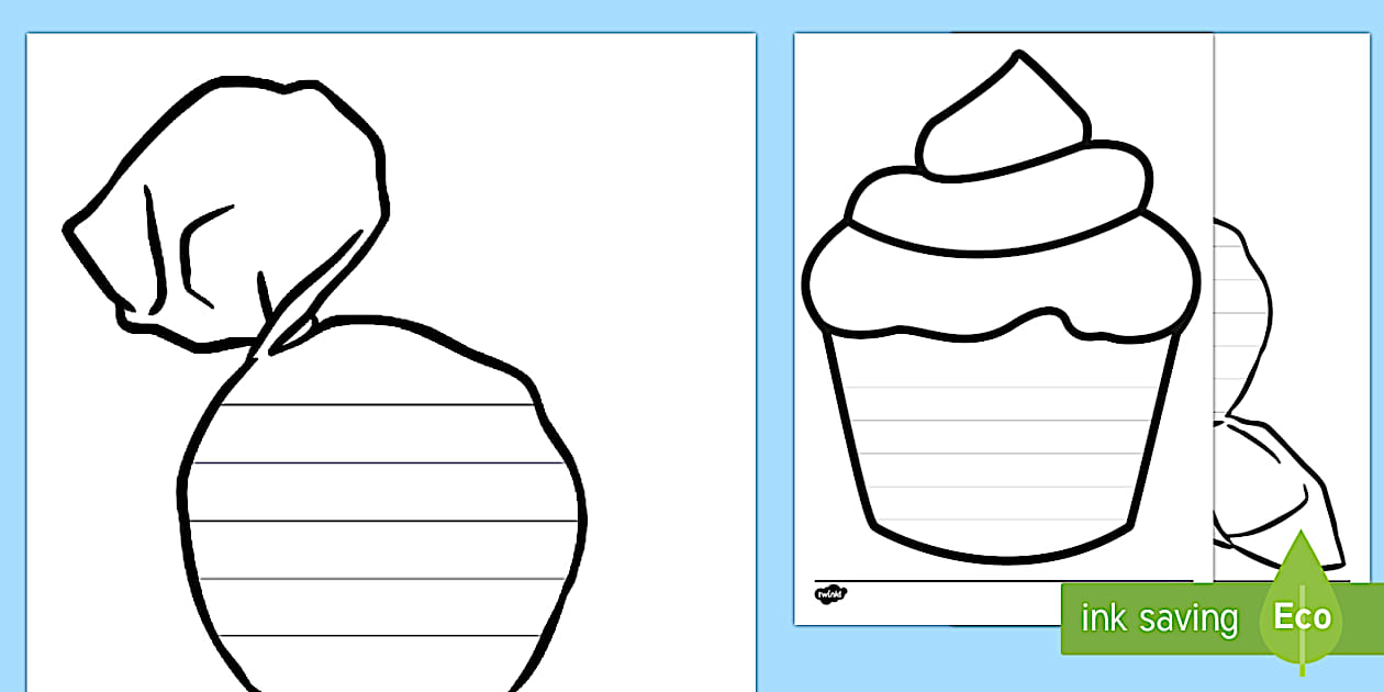 Cupcake Sweet Writing Frames (teacher made) - Twinkl