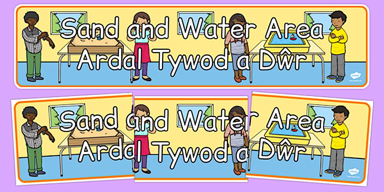 Sand and Water Area Display Banner Welsh Translation