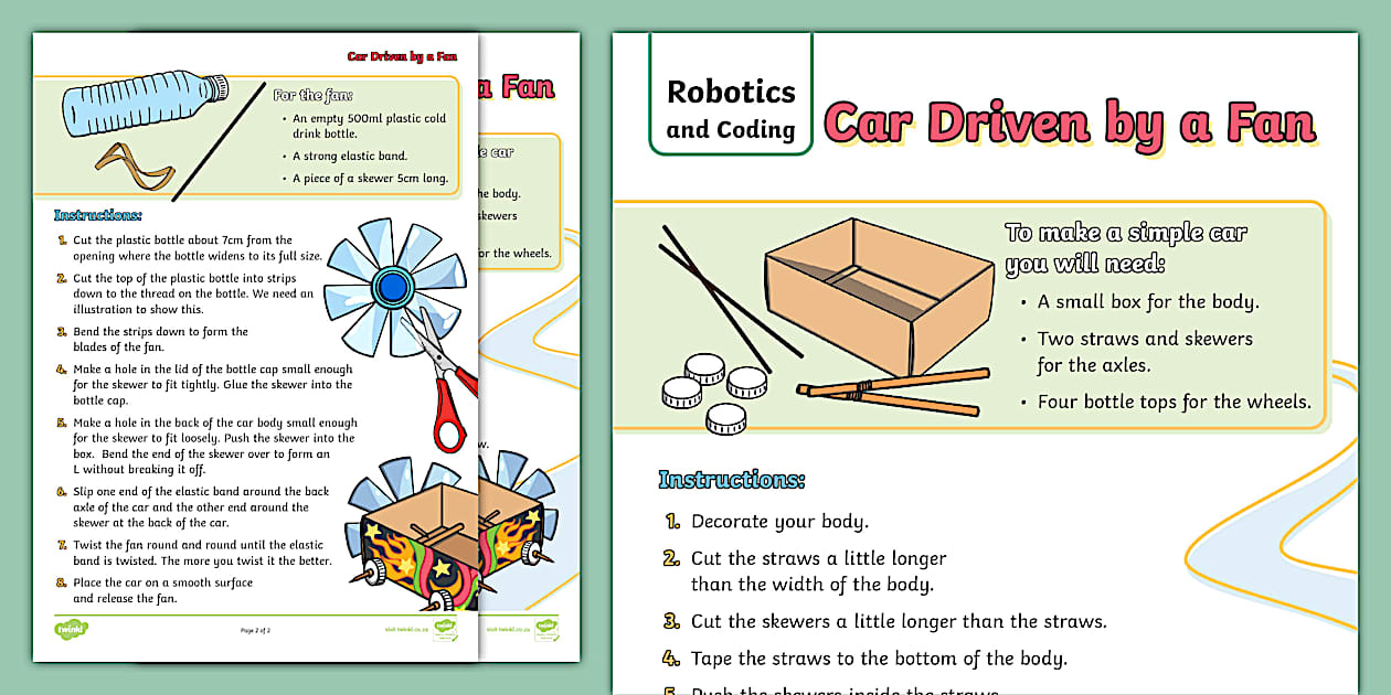 Robotics And Coding Car Driven By A Fan Professor Feito