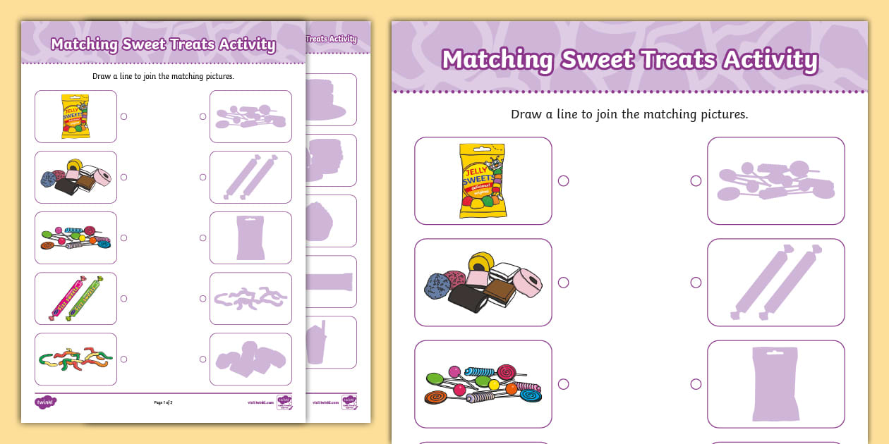 Sweet Treats Matching Activity (teacher made) - Twinkl