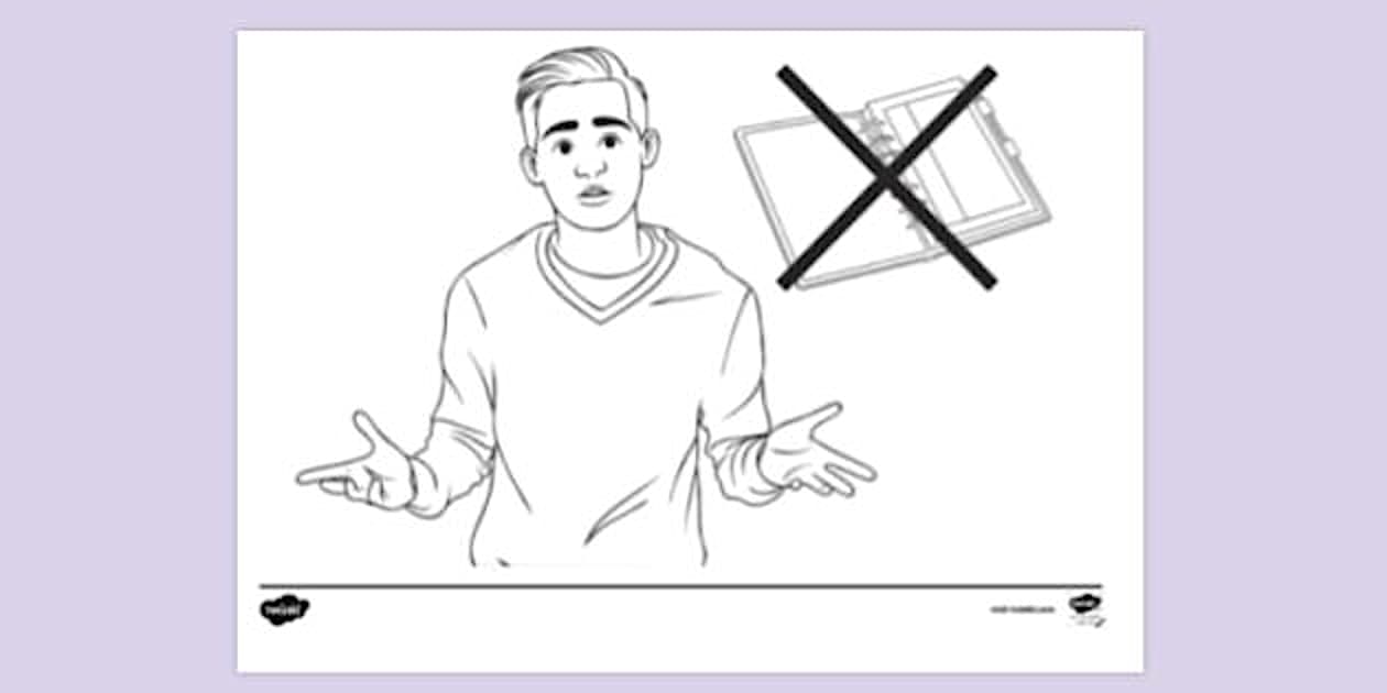 I Have Forgotten My Planner Colouring | Colouring Sheet