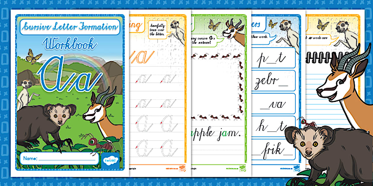 Grade 3 English Cursive Letter Formation Workbook - Aa (CAPS)
