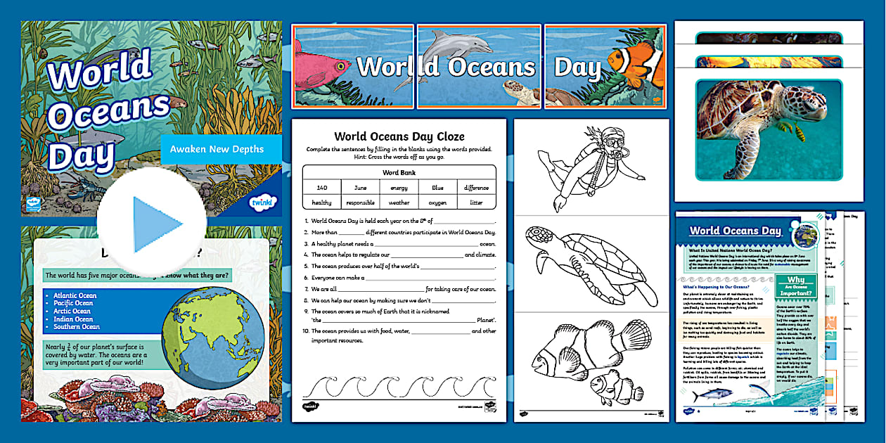 World Oceans Day Resource and Activity Pack (teacher made)