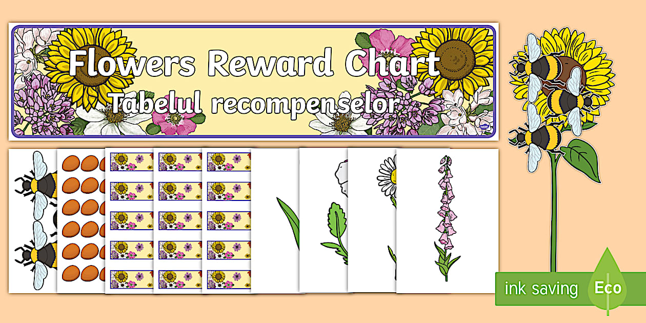 Flowers Reward Display Pack English/Romanian - Flowers Reward Display Pack