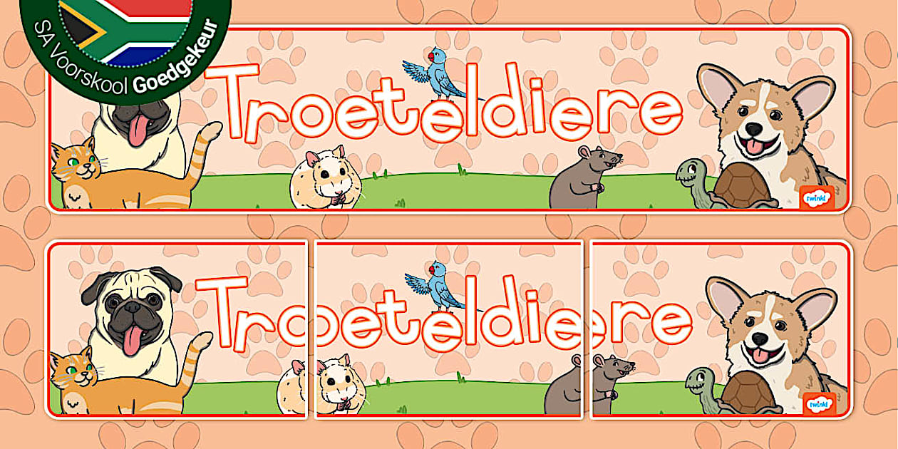 Troeteldiere: Vertoonbanier (teacher made) - Twinkl