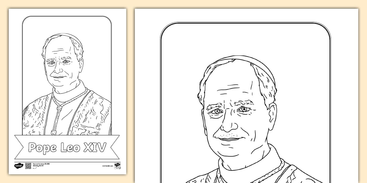 Pope Leo XIV Colouring Page - RE - KS1 (teacher made)