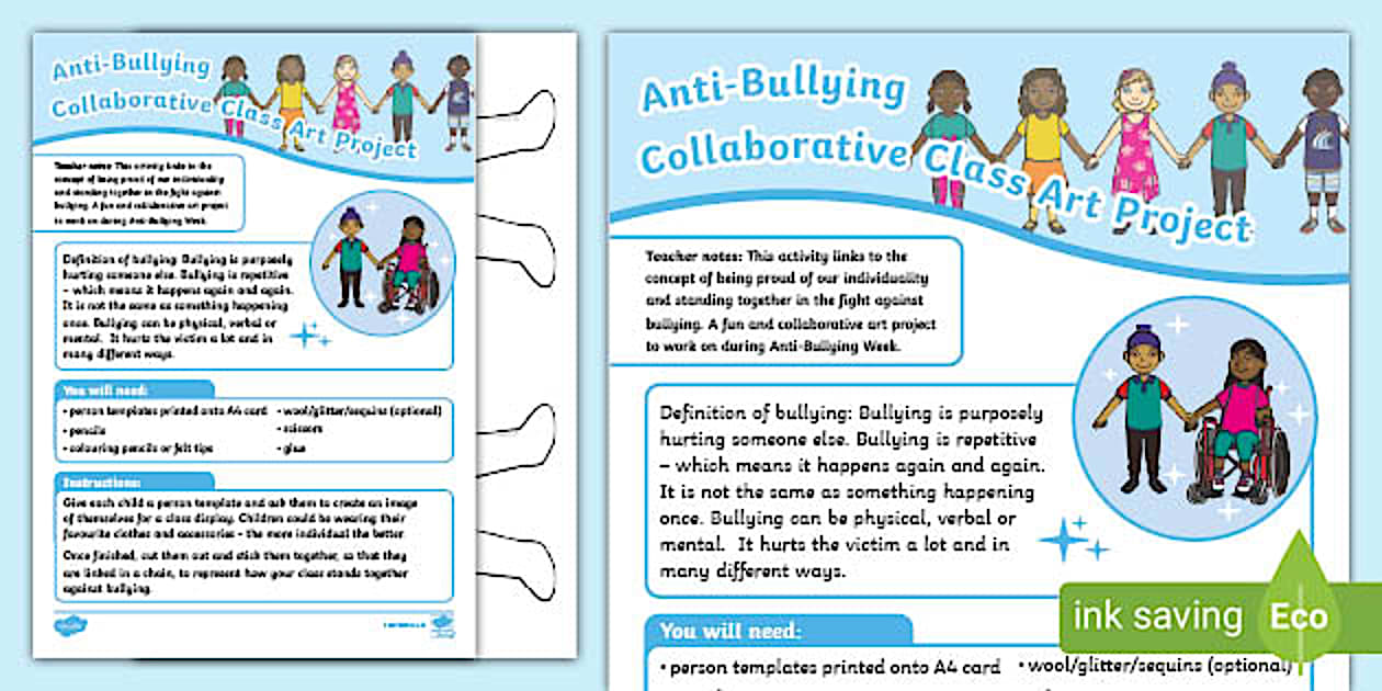 KS1 Anti-Bullying Collaborative Class Art Activity - Twinkl