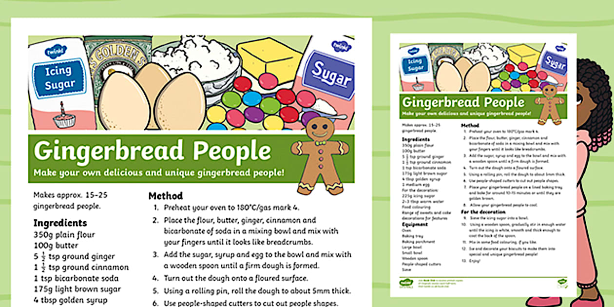 We Are All Different: Gingerbread People Recipe - Twinkl