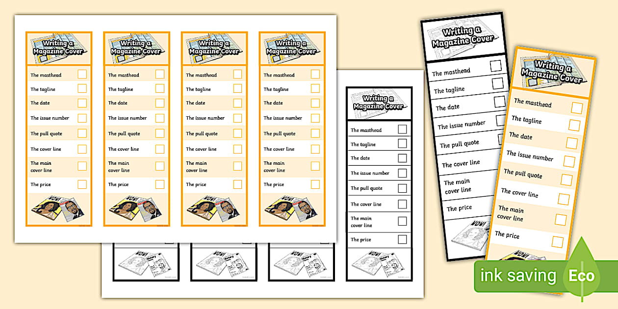 Magazine Cover Bookmark Checklist (teacher made) - Twinkl