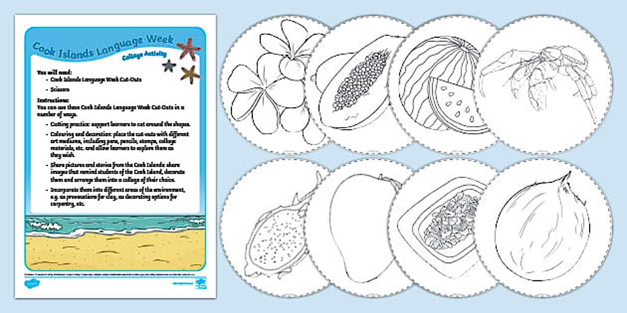 Cook Island Language Week Collage Activity - Twinkl