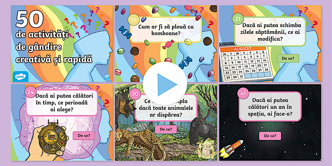 50 de activități de gândire rapidă – Prezentare PowerPoint