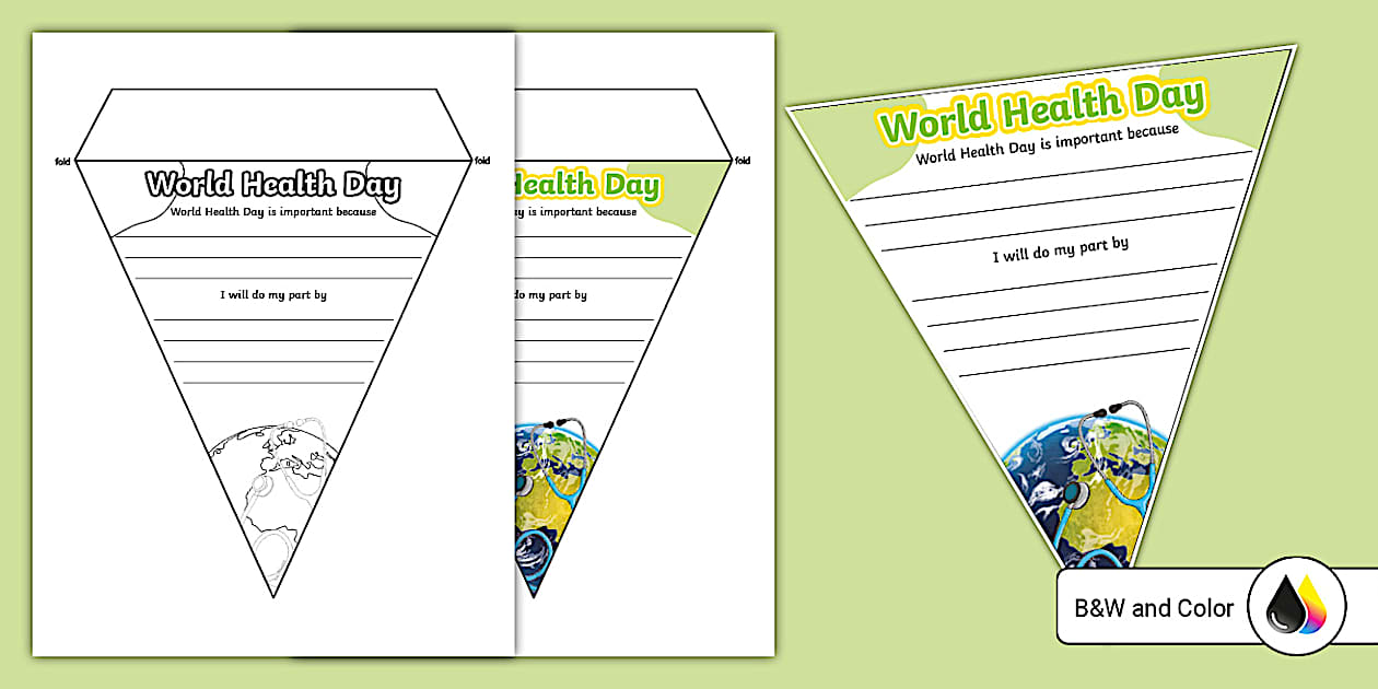 World Health Day Writing Prompt Bunting (teacher made)