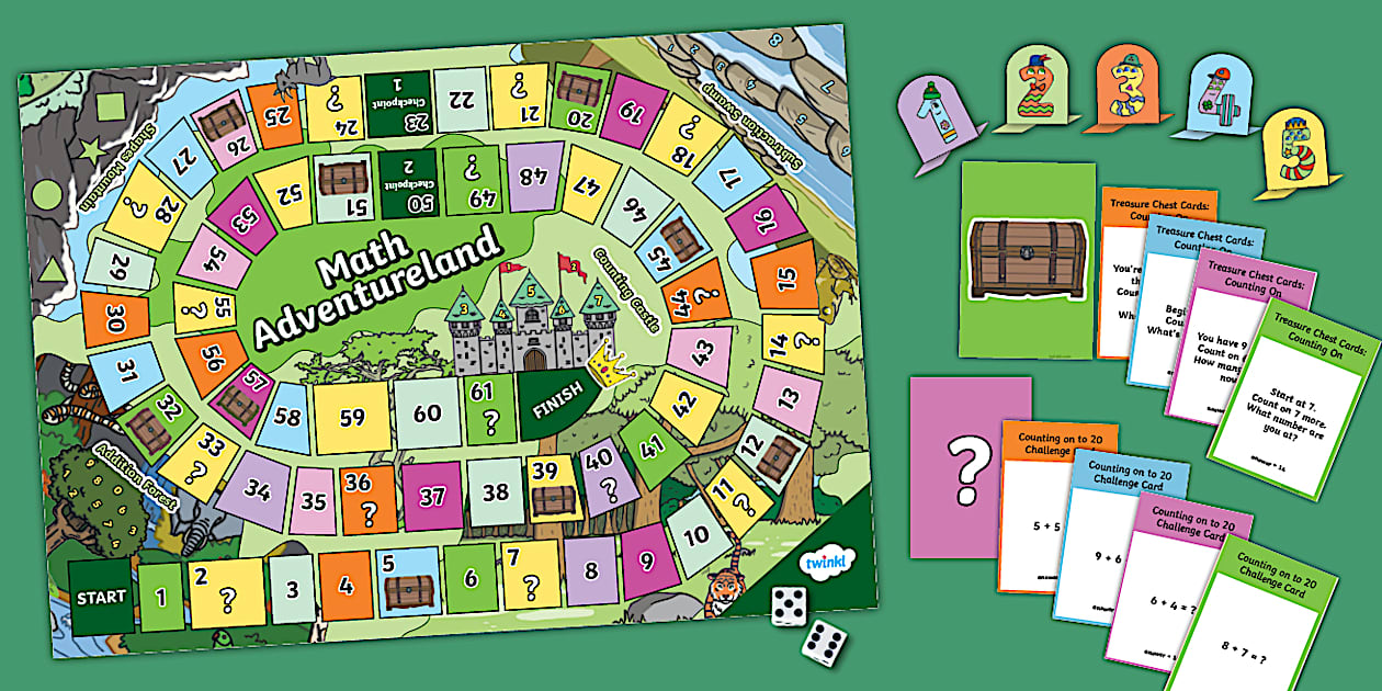 Math Adventureland Board Game – Counting on to 20 - Twinkl