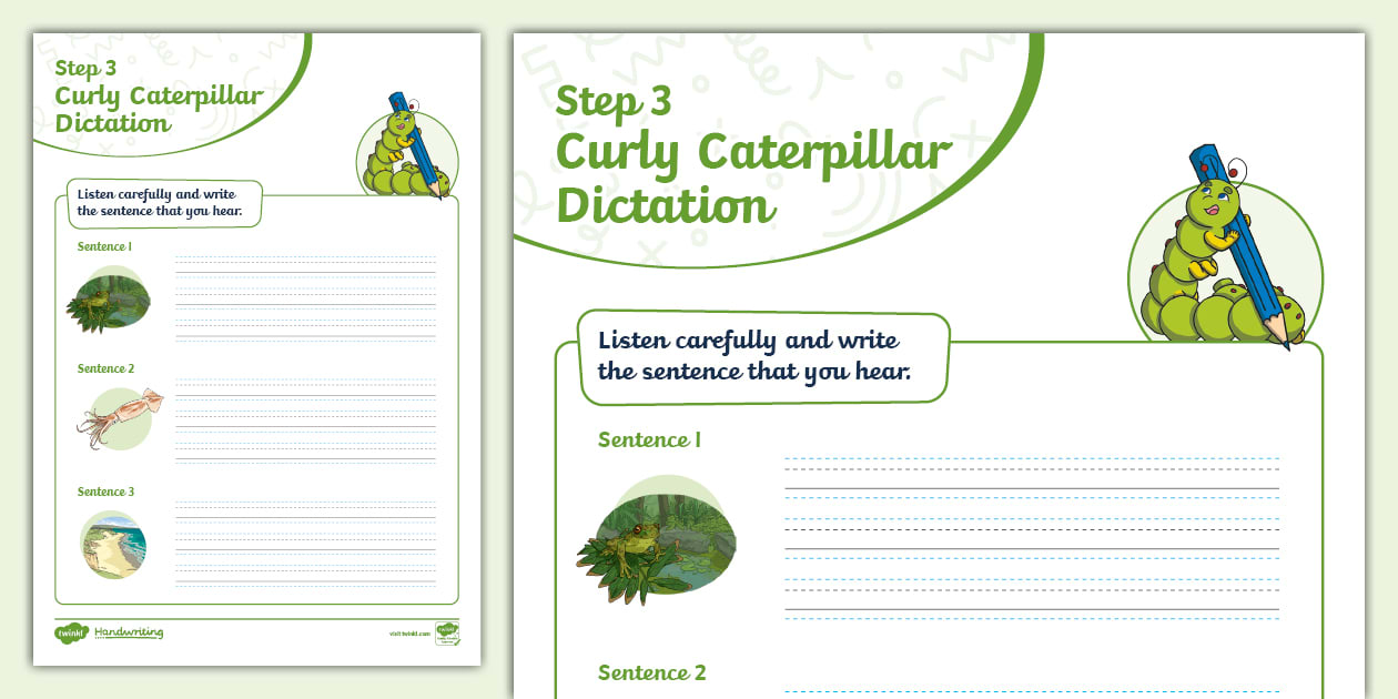 Handwriting Scheme: Step 3 Curly Caterpillar Dictation