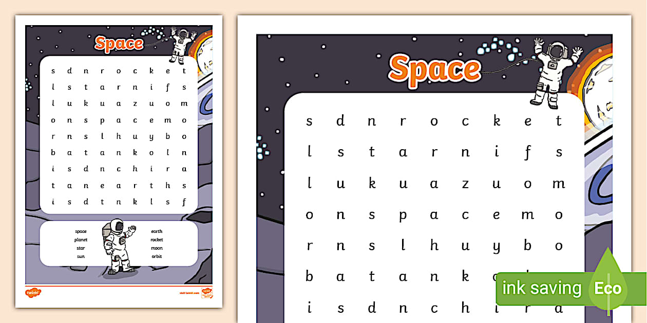 Astronaut Word Search | Space Activities for Kids | Twinkl