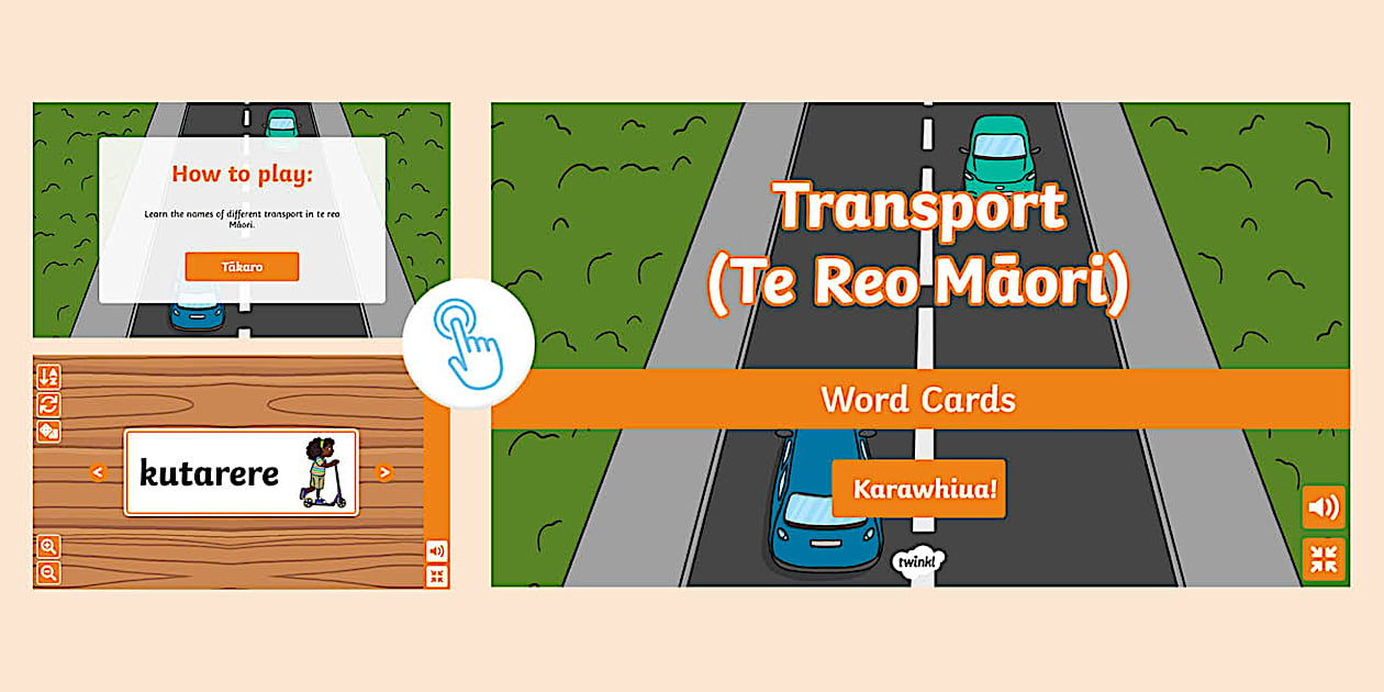 Te Reo Māori: Transport Interactive Word Cards