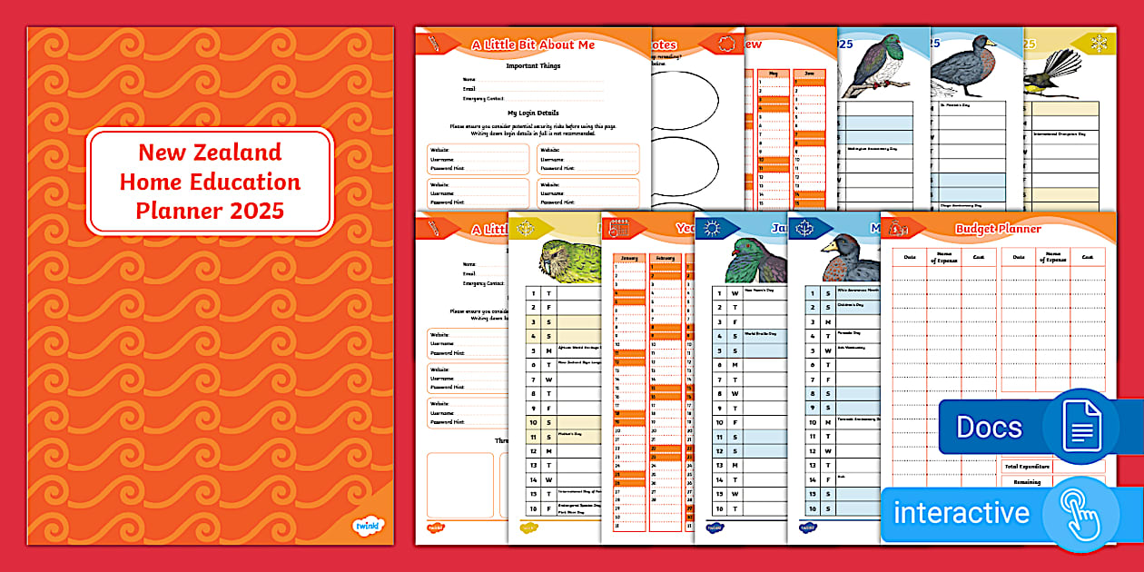 New Zealand Home Education Planner (teacher made) - Twinkl