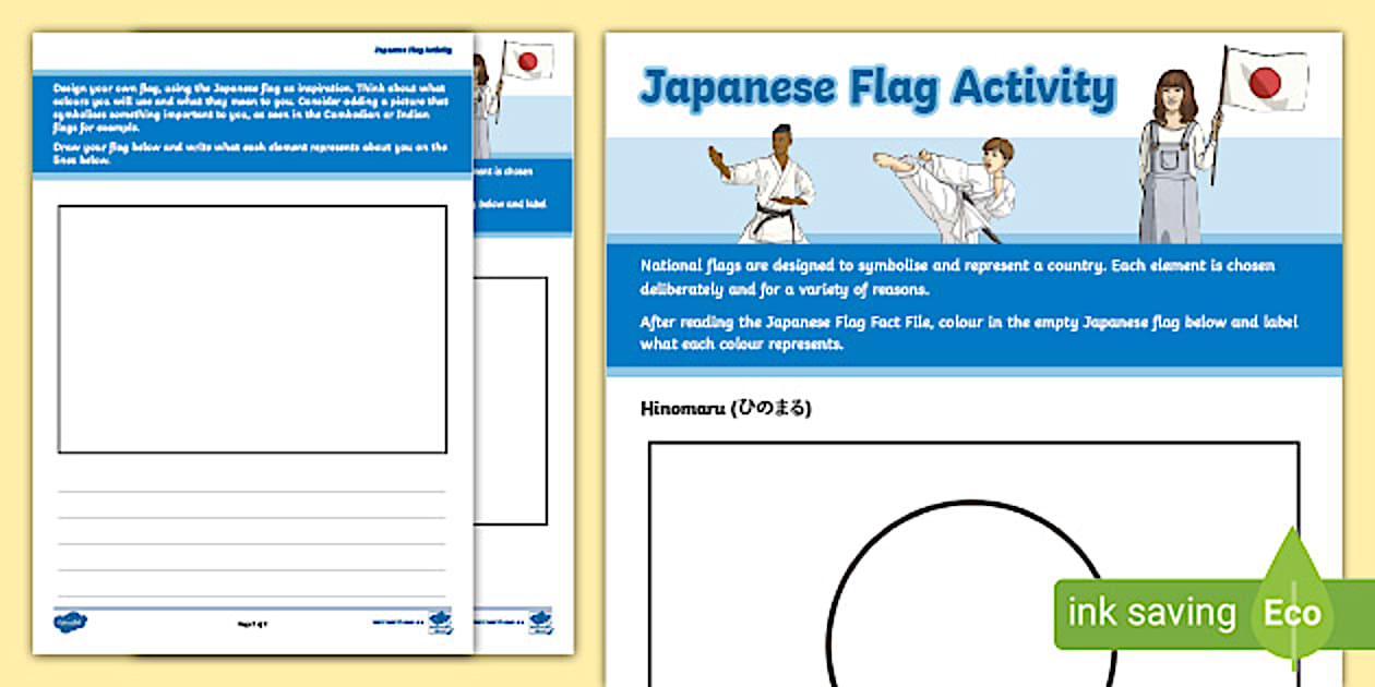 Japanese Flag Activity (teacher made) - Twinkl