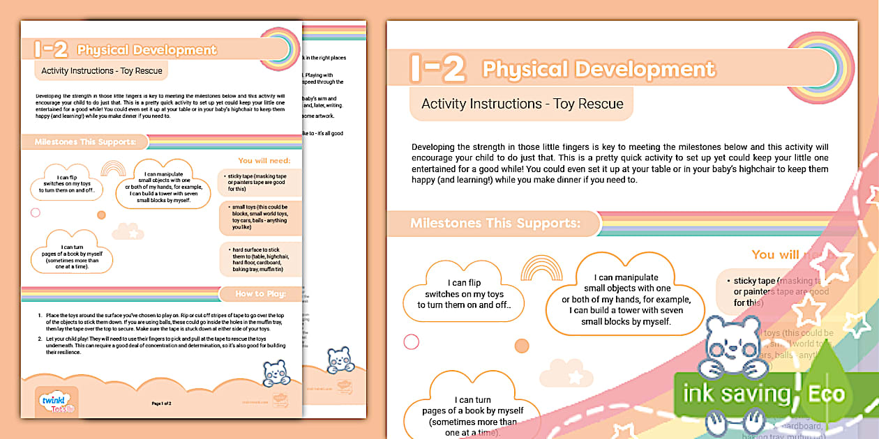 Age 1-2 Physical Development - Toy Rescue (teacher made)