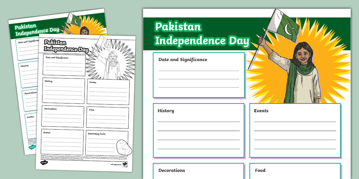 Pakistan Independence Day Fact File Template