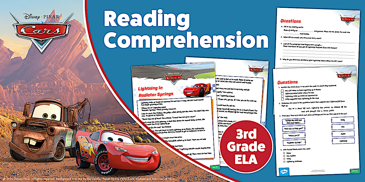 Cars: Third Grade Reading Comprehension Worksheet - Twinkl