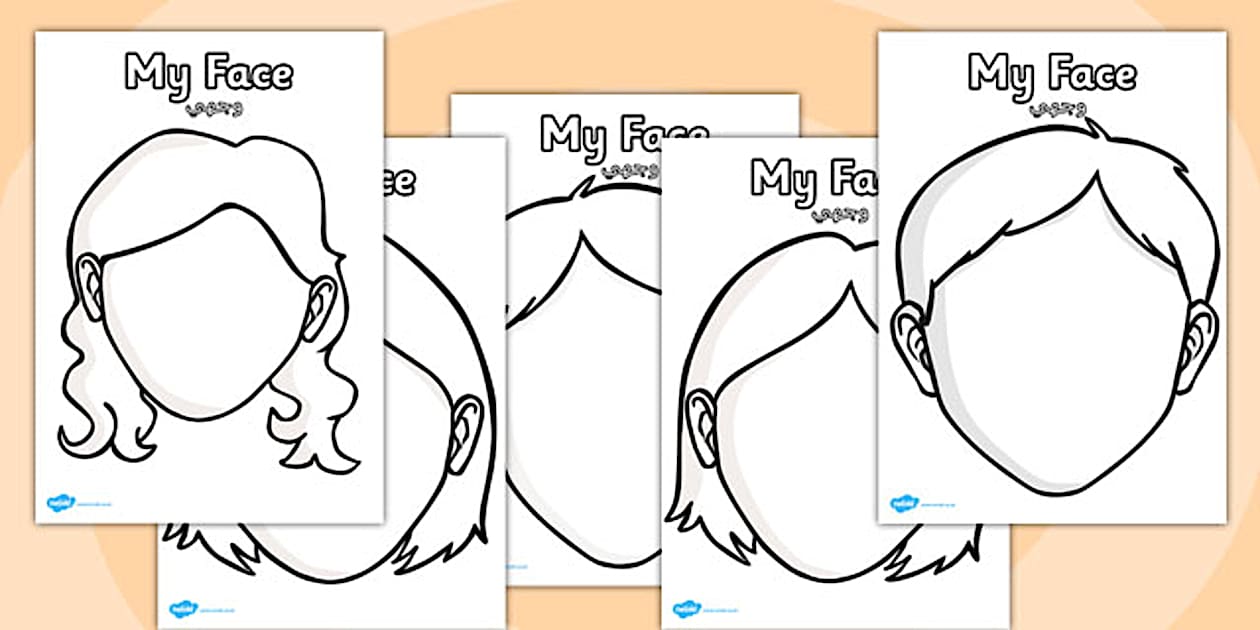 Blank Face Templates with Face Features Arabic Translation - arabic