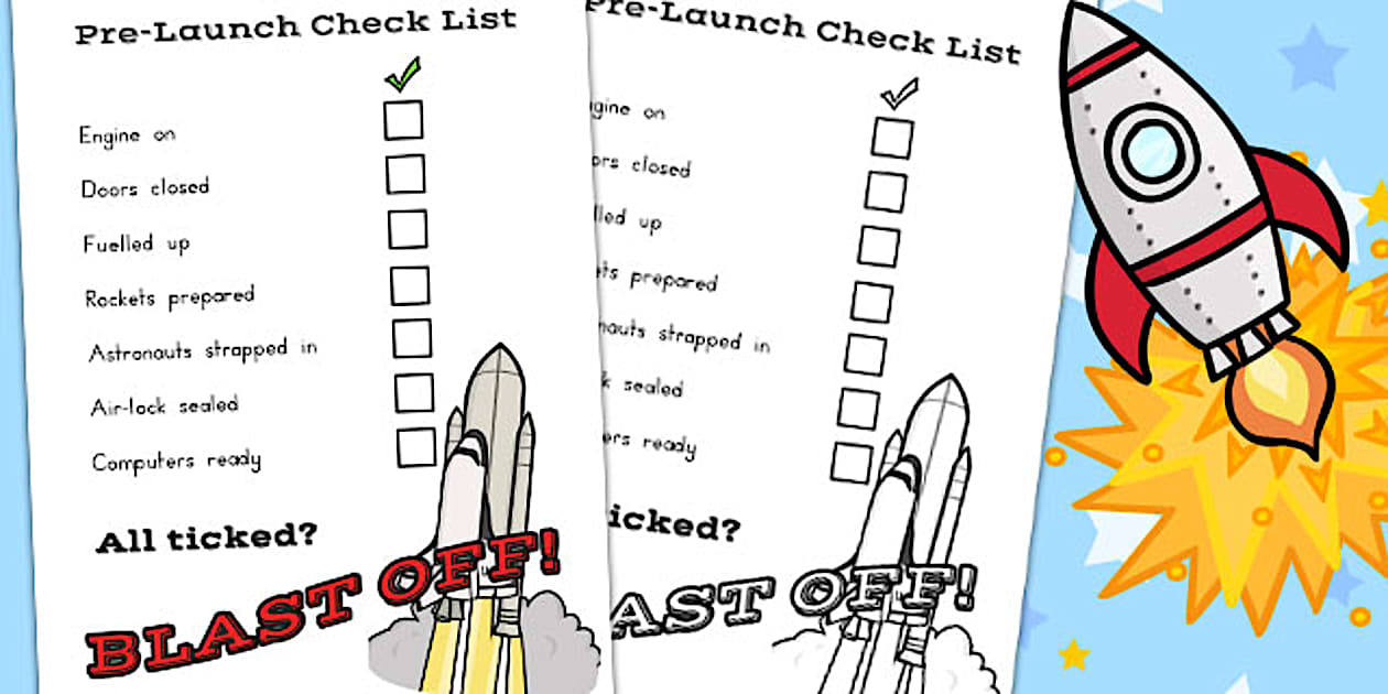 Space Travel Pre-Launch Check List (teacher made) - Twinkl
