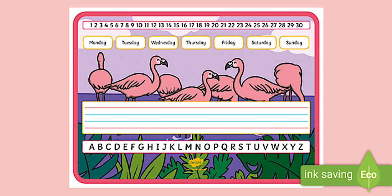 Flamingo Desk Mat (teacher made) - Twinkl
