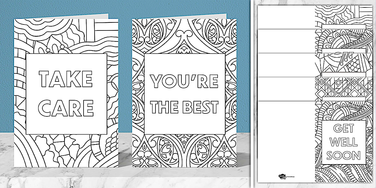 Kind Words Mindfulness Colouring Cards | Twinkl Party