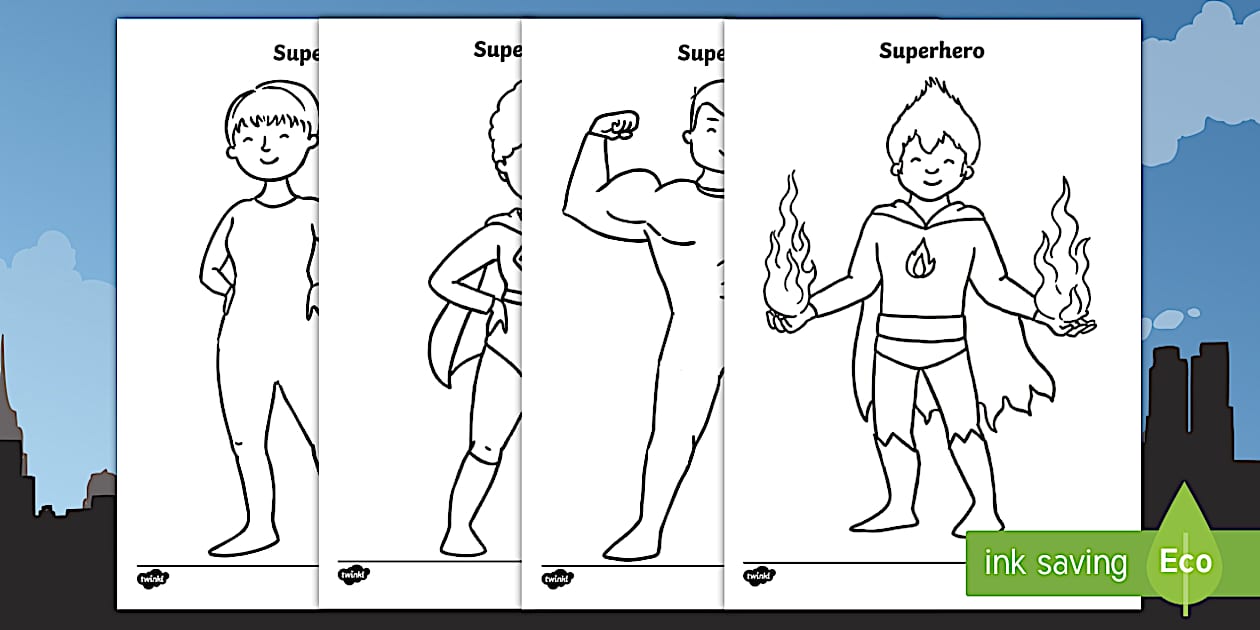 Printable Superhero Template | Twinkl (teacher made)