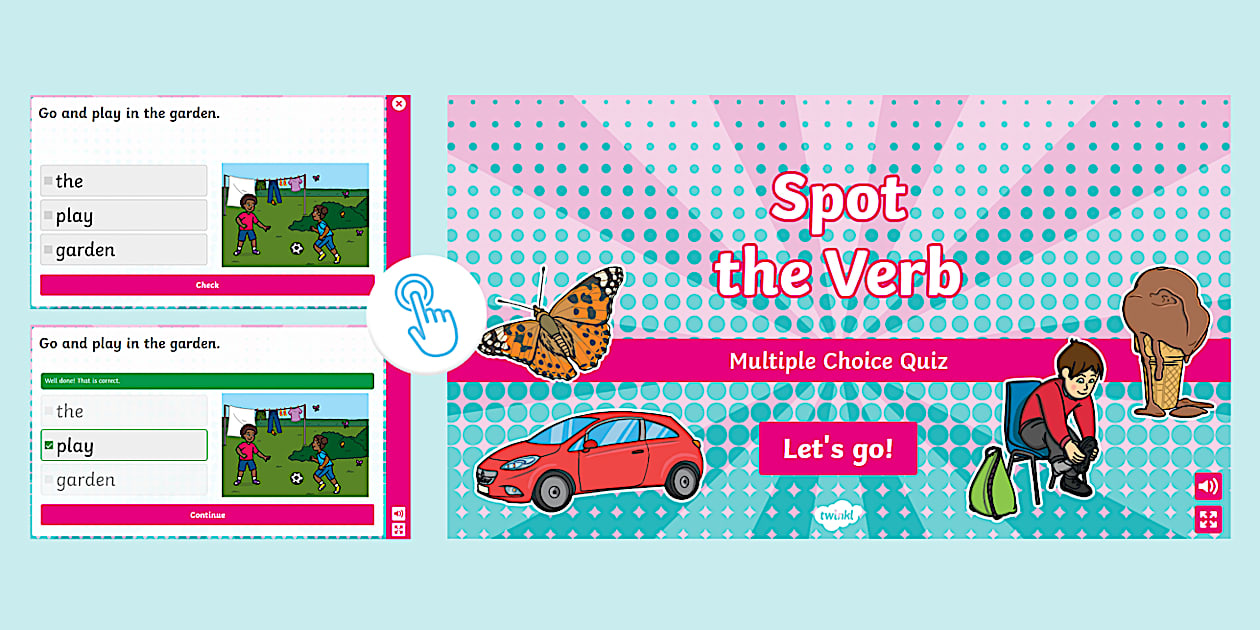 Spot the Verb Interactive Multiple Choice Quiz - Twinkl