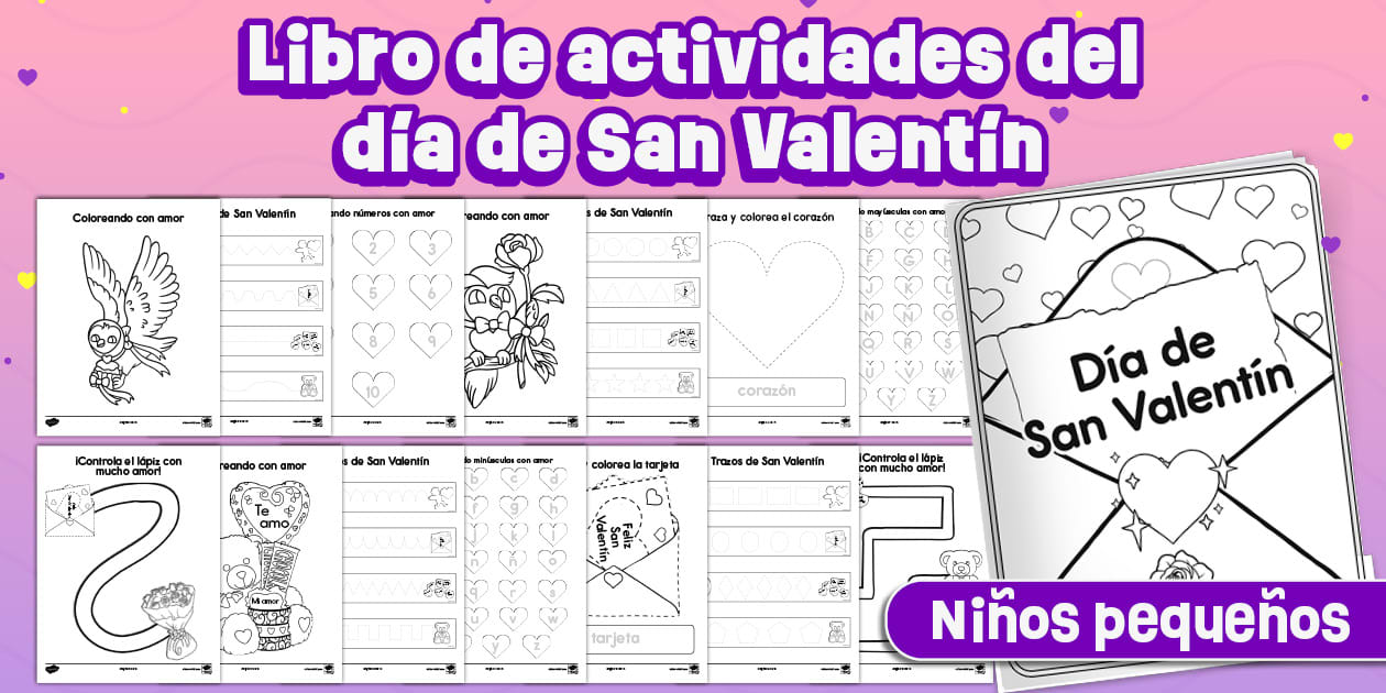 Libro de actividades de San Valentín para niños pequeños