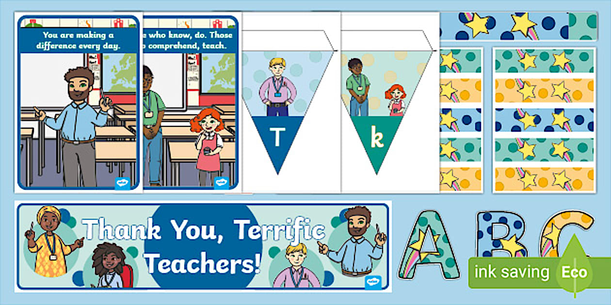 Giáo án trang trí lớp học background teachers day | Twinkl