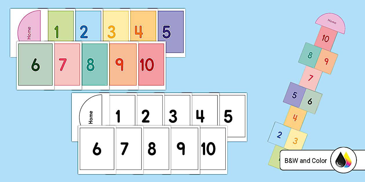 Hopscotch Template (teacher made) - Twinkl