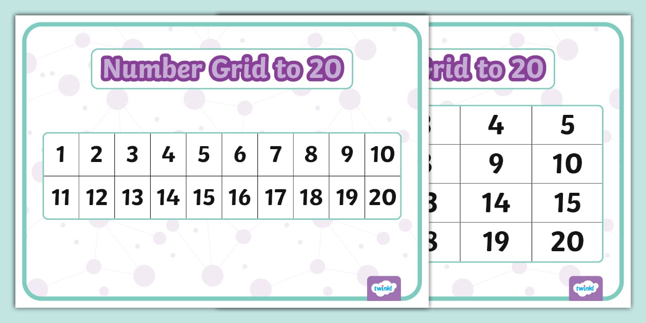👉 Number Grid to 20 - KS1 - Maths (teacher made) - Twinkl