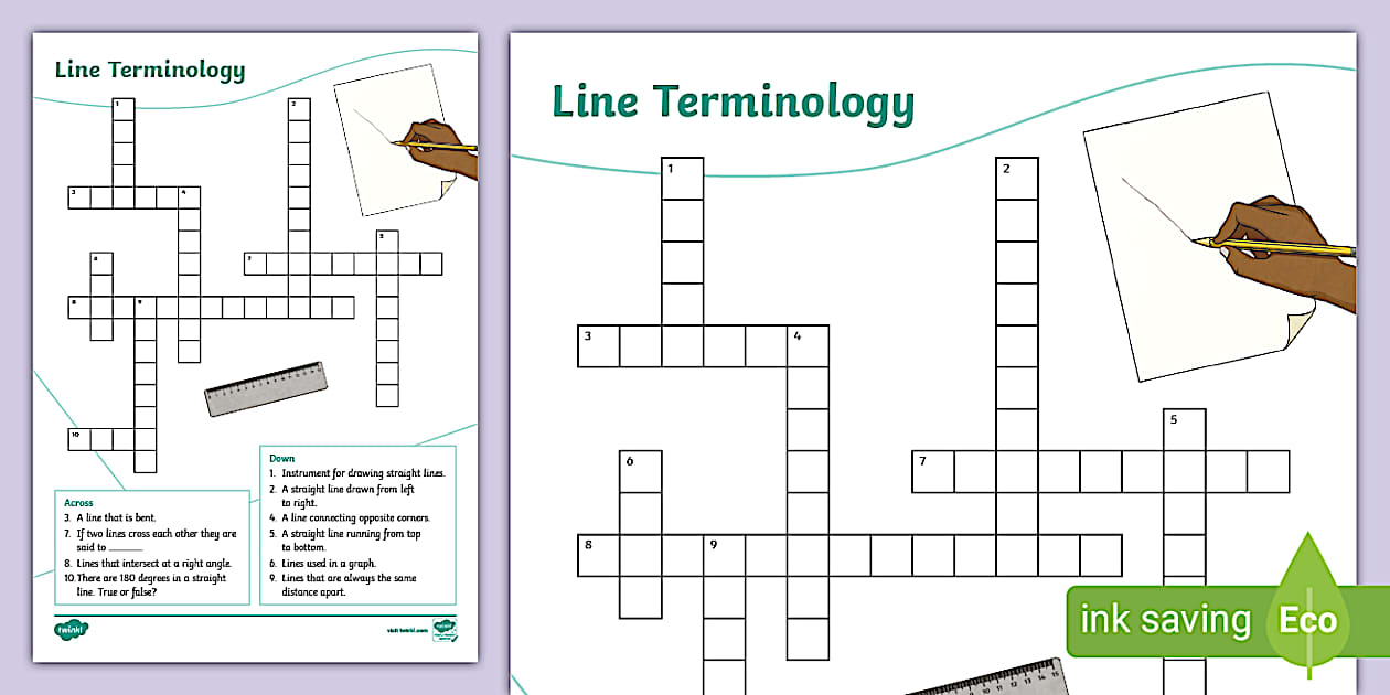 Line Terminology Crossword (teacher made) - Twinkl