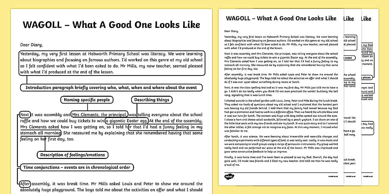 A writing sample to give you recount writing ideas - Twinkl