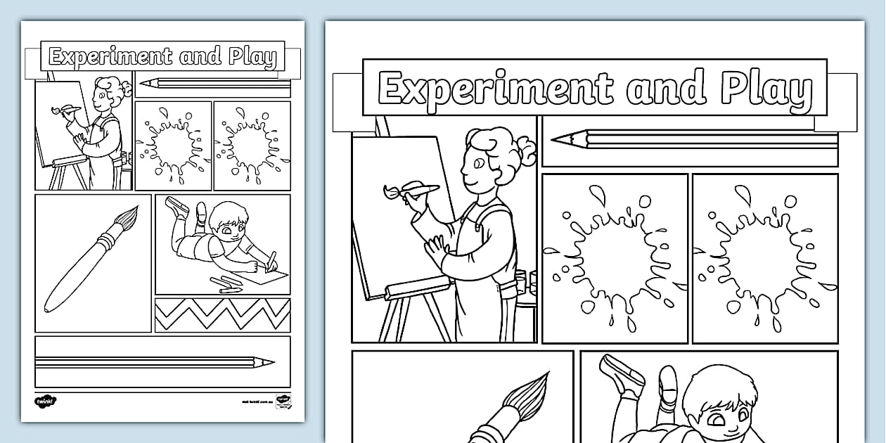 Visual Arts Mini-IU Foundation Experiment and Play Colouring Page