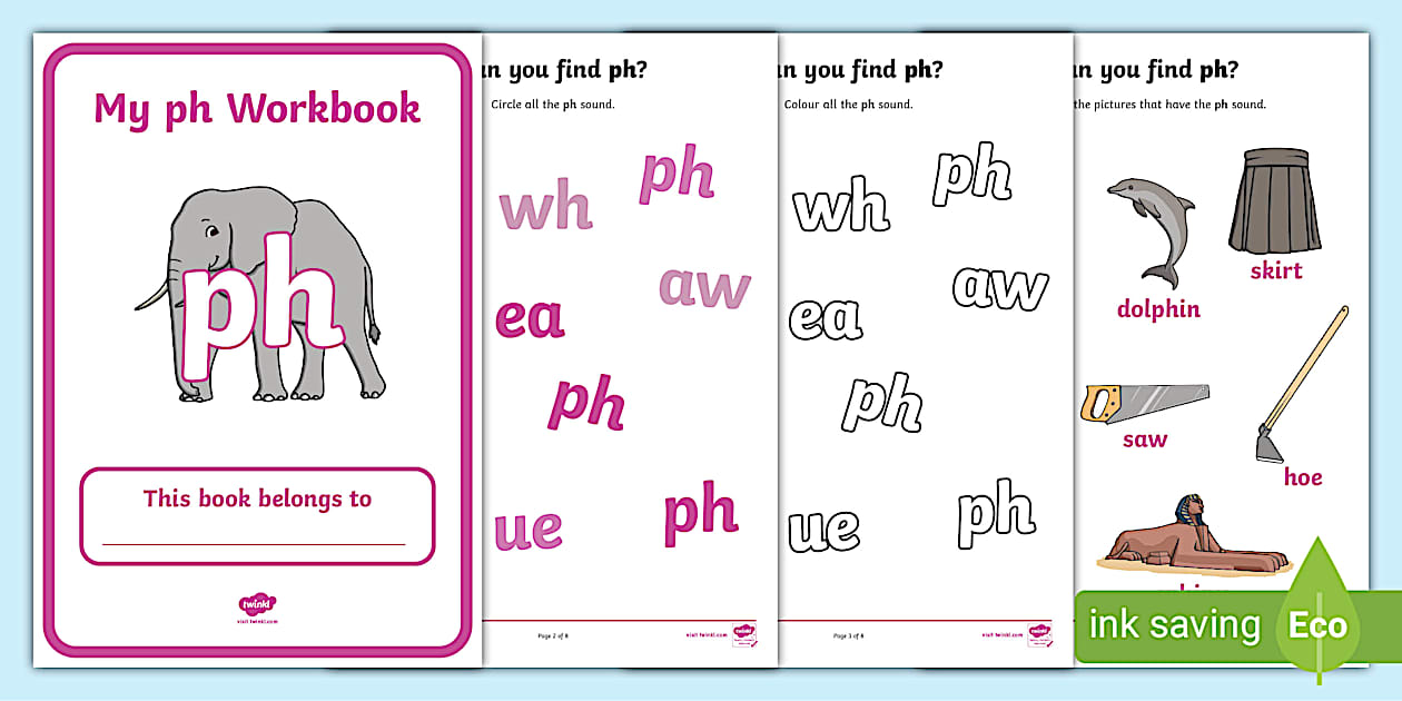 Phase 5 'Ph Words for Kids' Grapheme Workbook | Twinkl
