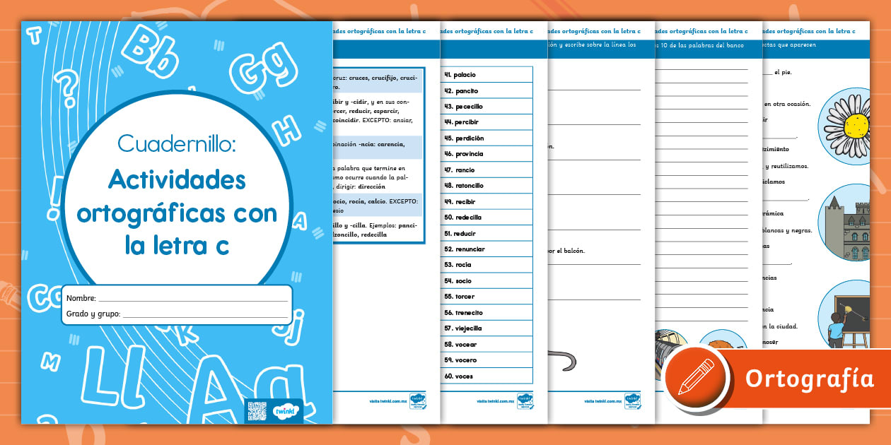 Actividades ortográficas con la letra c - Cuadernillo