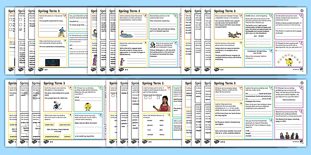 Year 6 Spelling, Punctuation and Grammar Mats Activity Pack