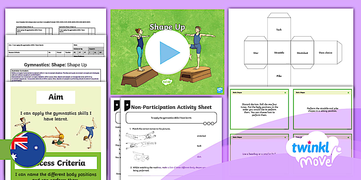 Move PE Year 3 Gymnastics: Shape Lesson 6: Shape Up - Twinkl