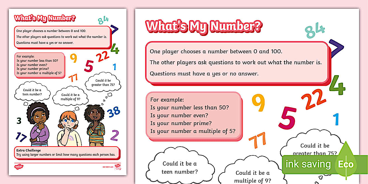 👉 What's My Number? Maths Game (teacher made) - Twinkl