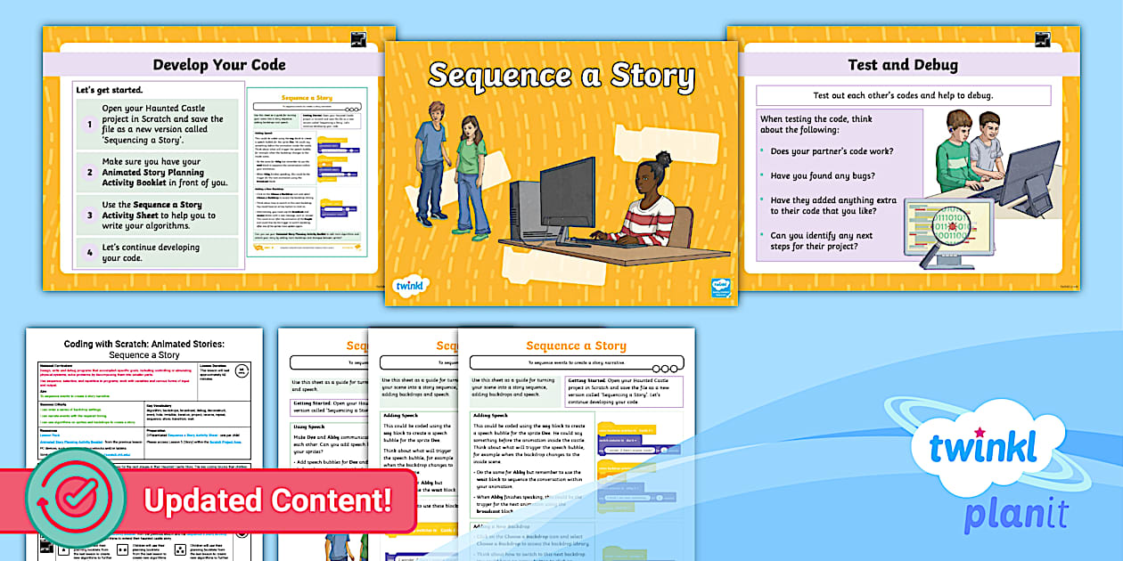 Y6 Coding with Scratch: Animated Stories: Sequence a Story