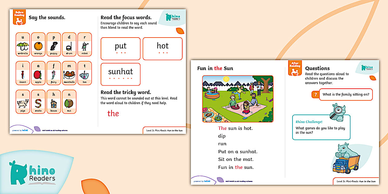 Rhino Readers Intervention: Fun in the Sun (Level 2c)