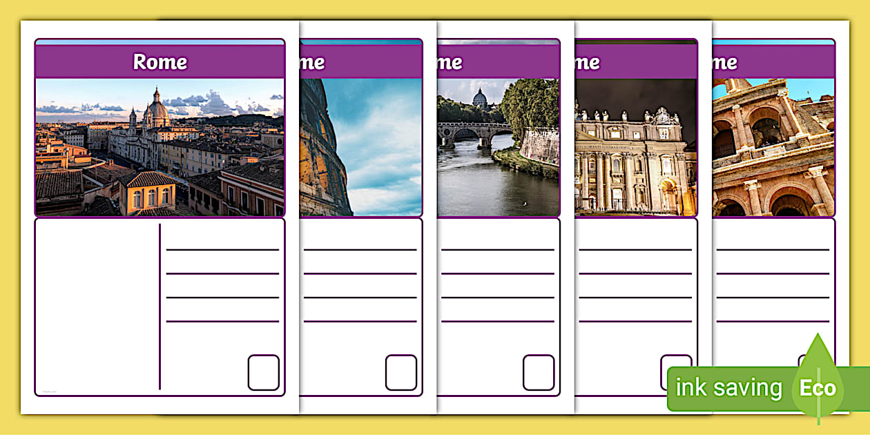 Rome Themed Postcards (teacher made) - Twinkl